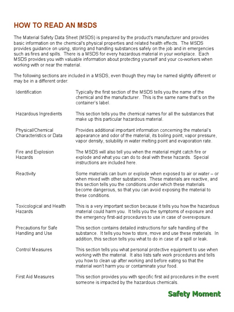 Understanding Material Safety Data Sheets: A Comprehensive Guide to the ...