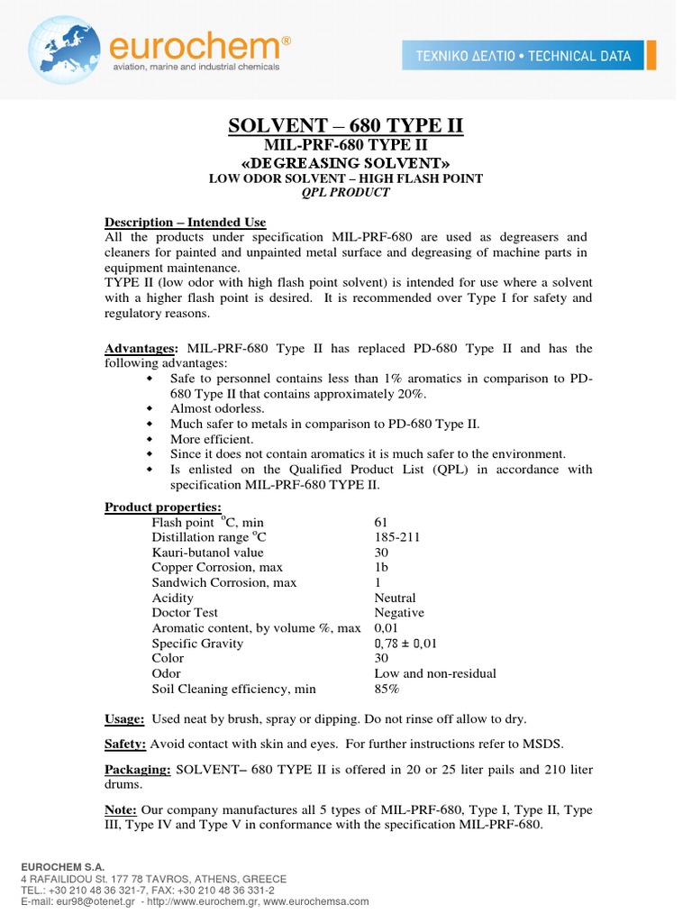 An Overview of SOLVENT-680 TYPE II: A Safe and Effective Low Odor ...