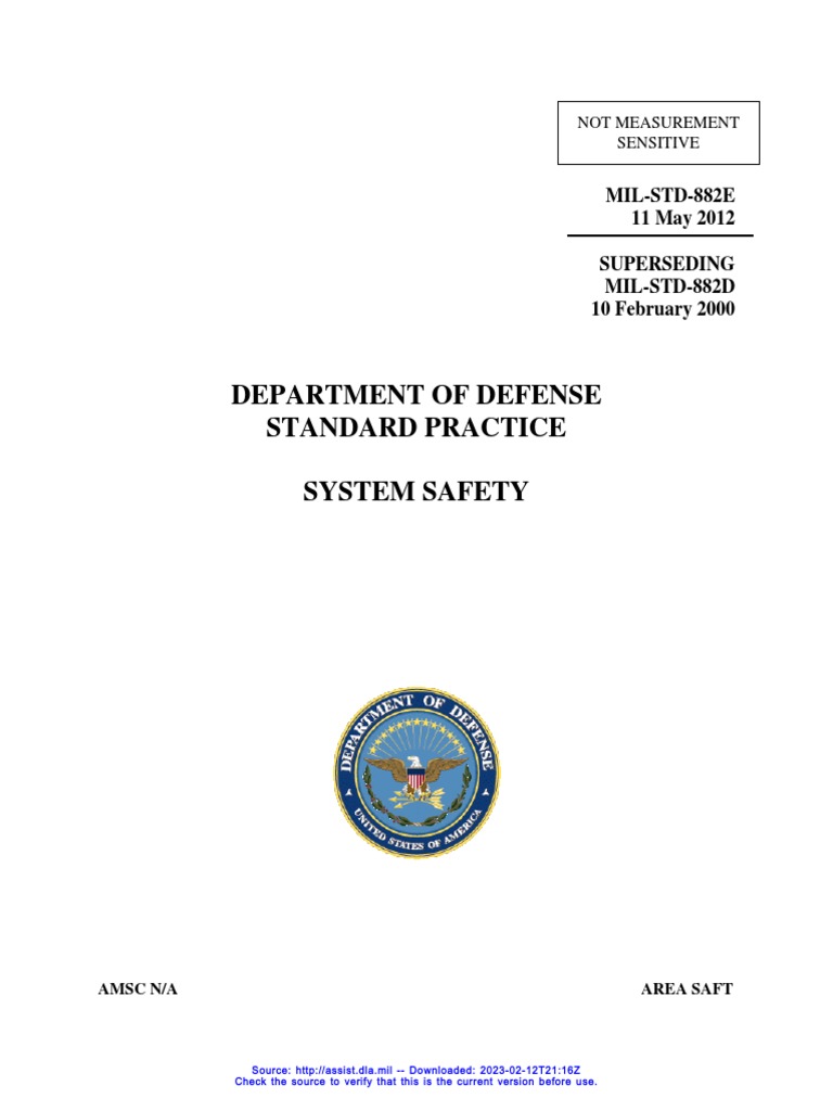 DoD System Safety Standard MIL-STD-882E | PDF | Risk | Hazards