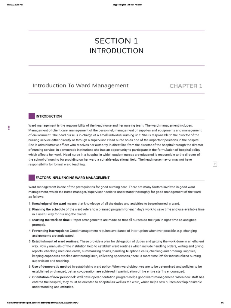 Introduction to Ward Management: Key Factors for Effective Nursing Care ...