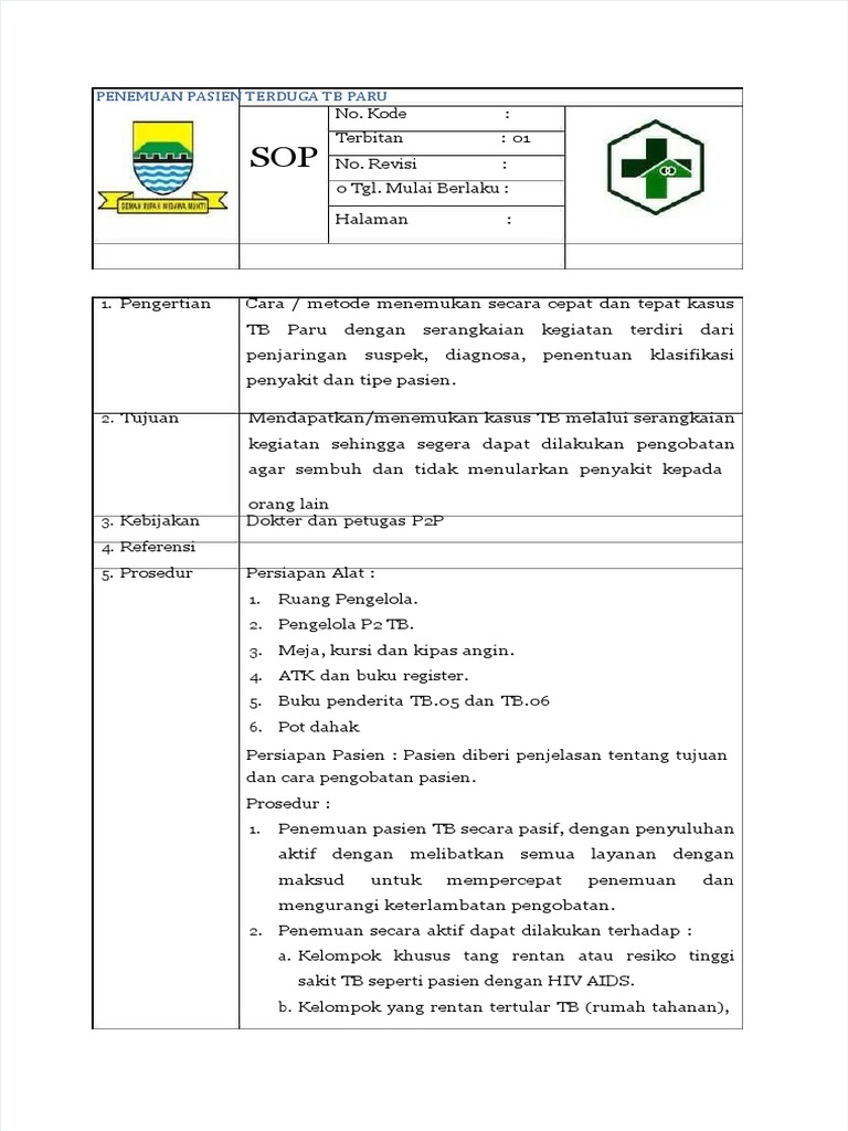 SOP Terduga TB | PDF | Pengembangan Diri | Kesehatan Holistik