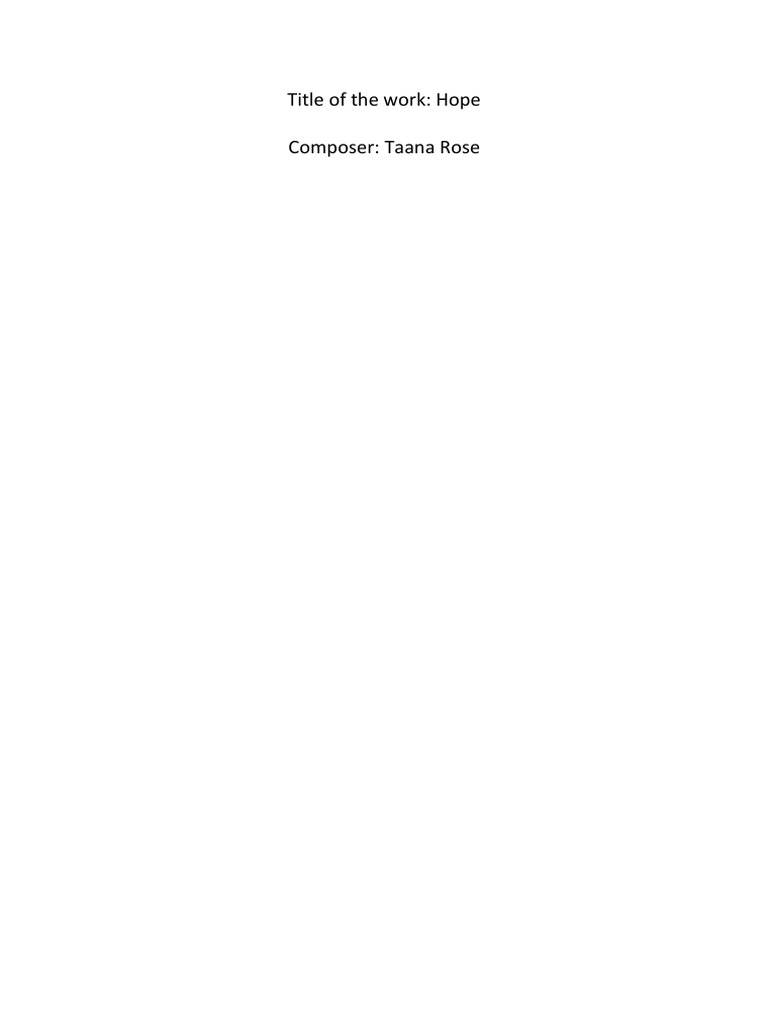 Hope - Score | PDF