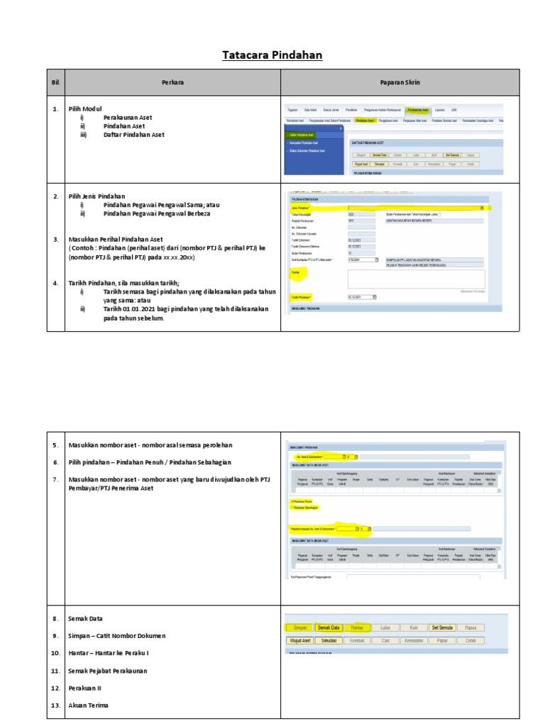 Tatacara Pindahan Aset | PDF