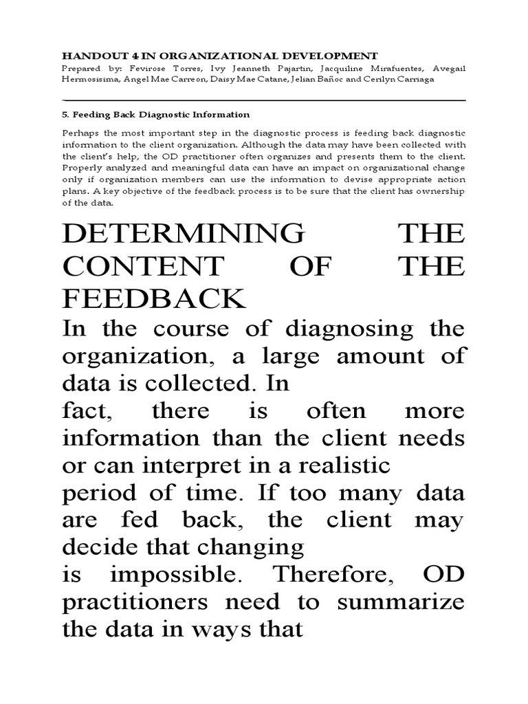 Handout 4 in Organizational Development | PDF | Change Management ...