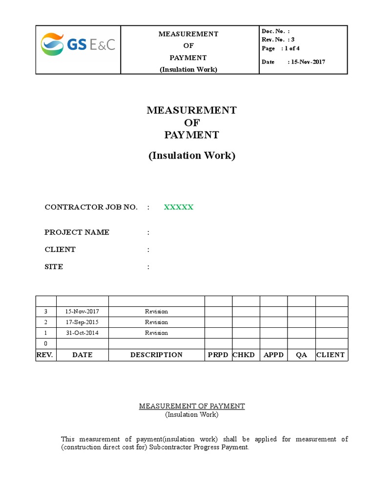 Measurement of Payment for Insulation Work: A Guide to Calculating ...