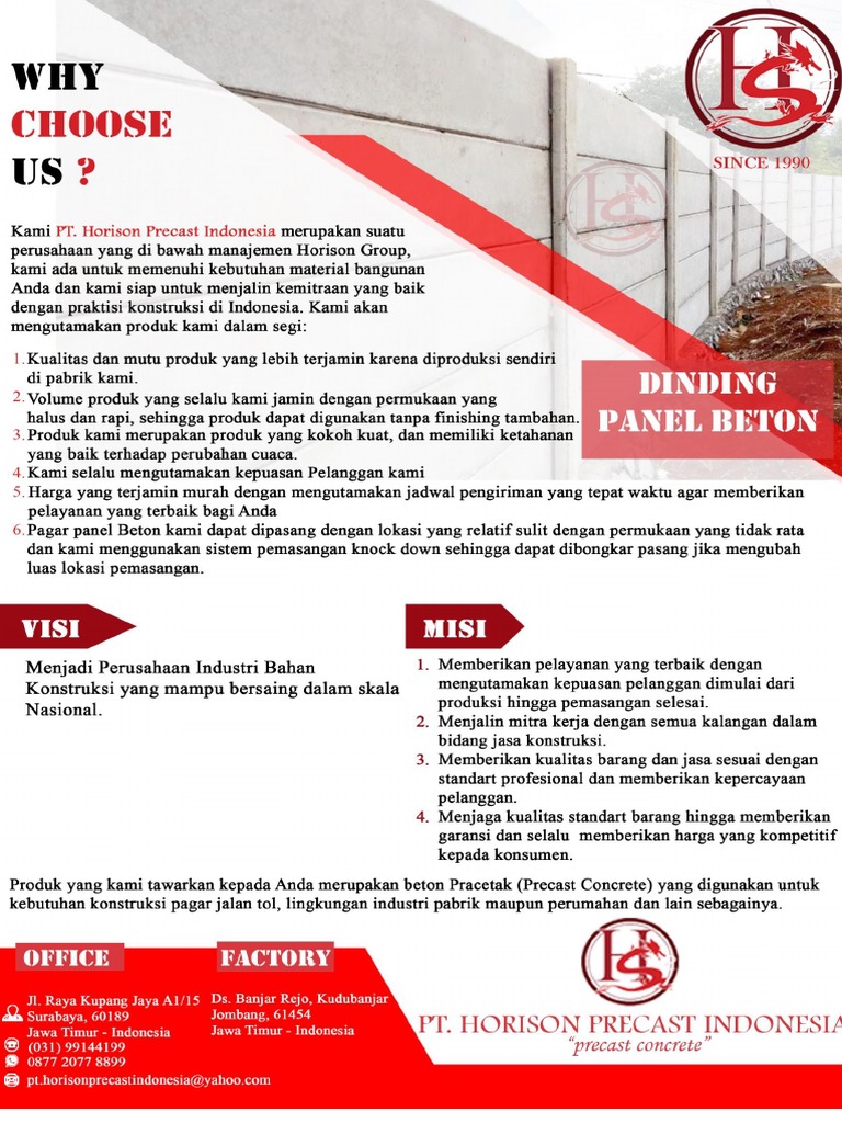 PT Horison Precast - Dinding Panel Beton | PDF