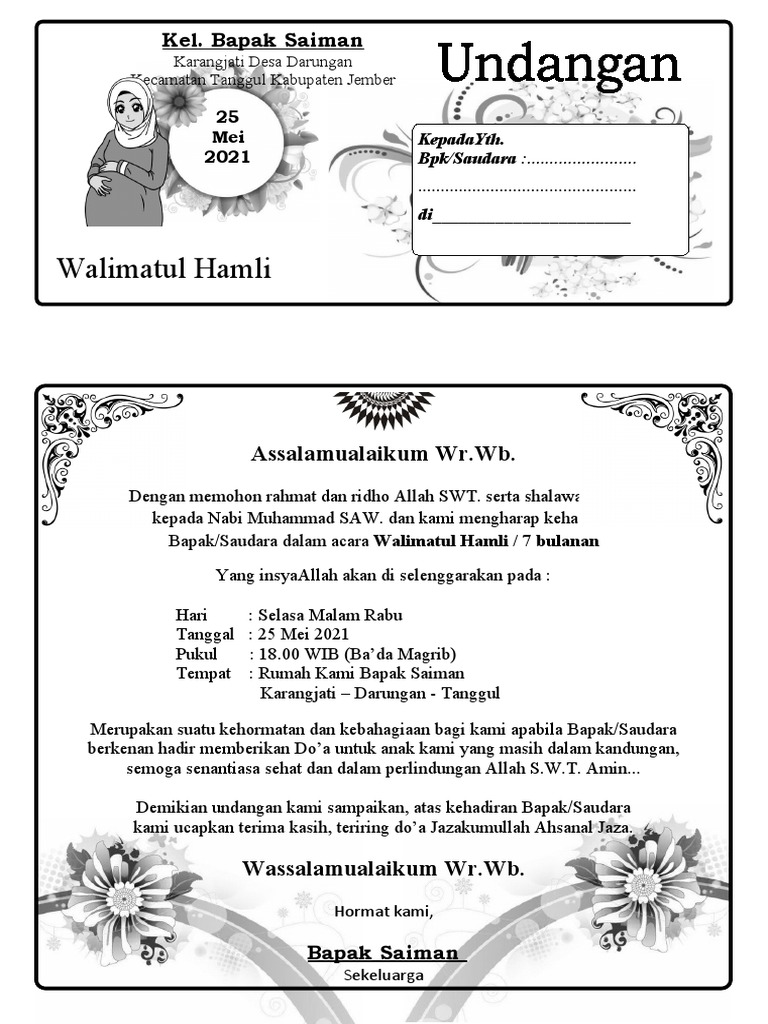 Undangan Walimatul Tasmiyah | PDF