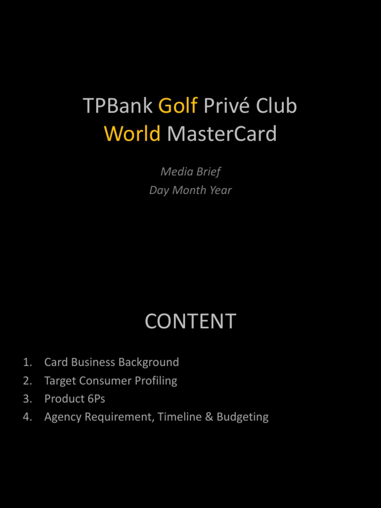 TPBank Golf Privé Club MasterCard Overview | PDF | Credit Card | Master ...