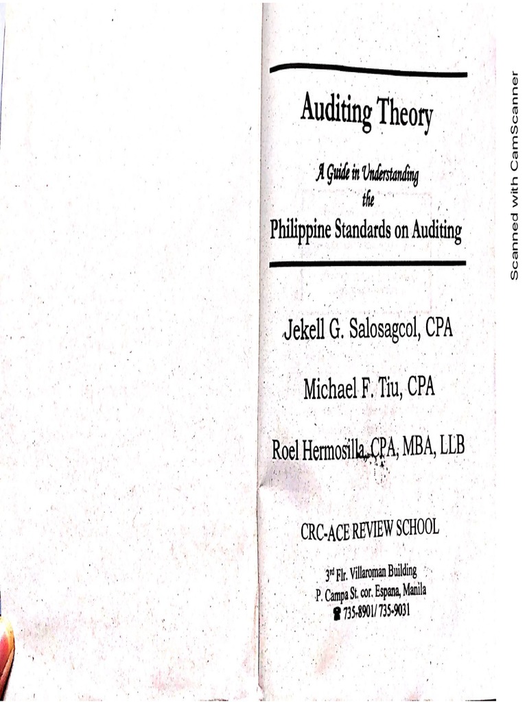 Auditing Theory by Salosagcol Hermosilla Tiu 2021 | PDF