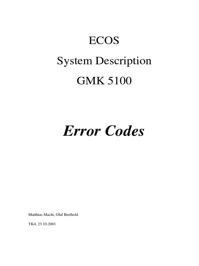 GMK 5100 ECOS Error Codes V2 | PDF | Electronic Circuits | Analog To Digital Converter