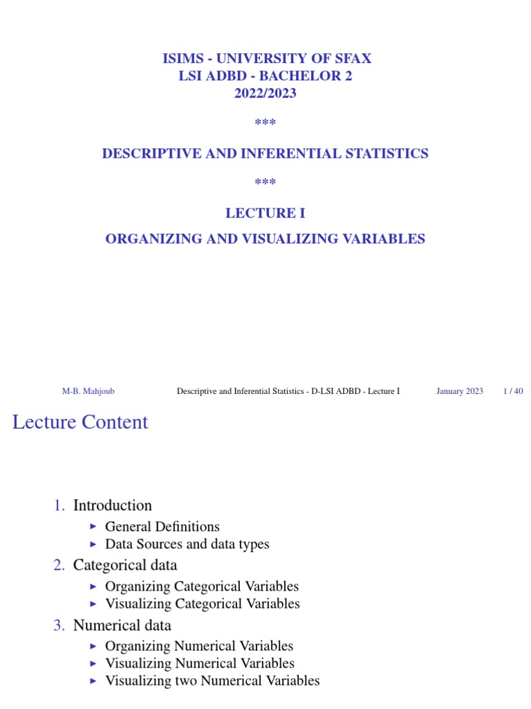 Chapitre 1 | PDF | Statistics | Histogram