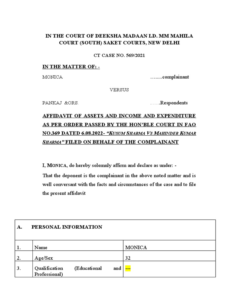 Income Affidavit | Download Free PDF | Expense | Affidavit
