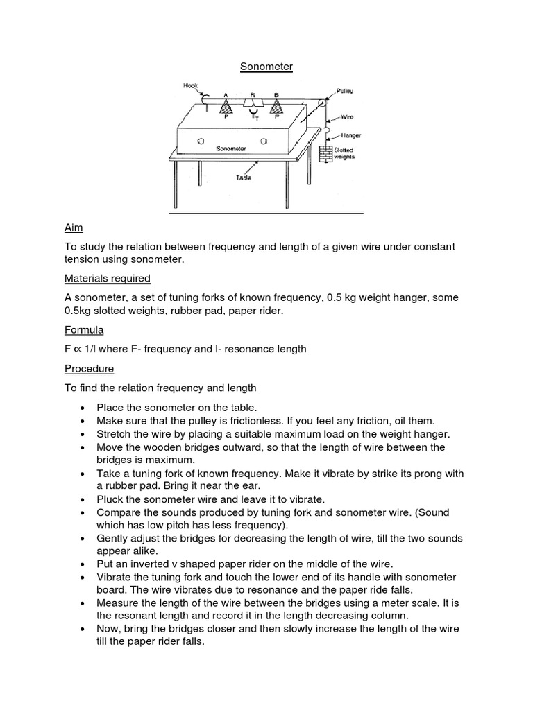 Sonometer | PDF | Frequency | Resonance