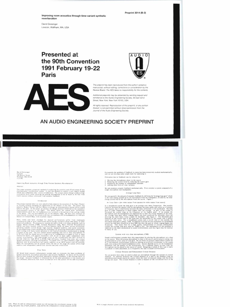REPORT - Improving Room Acoustics Through Time-Variant Synthetic Reverb ...