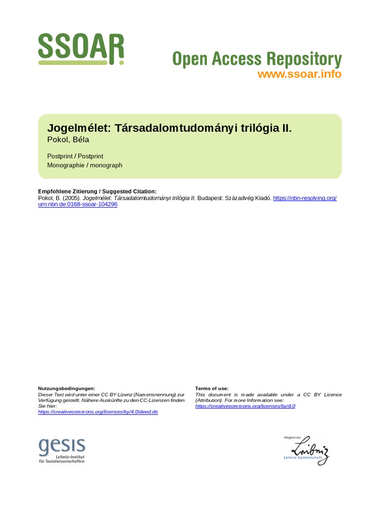 Pokol-Jogelmelet Tarsadalomtudomanyi Trilogia II | PDF