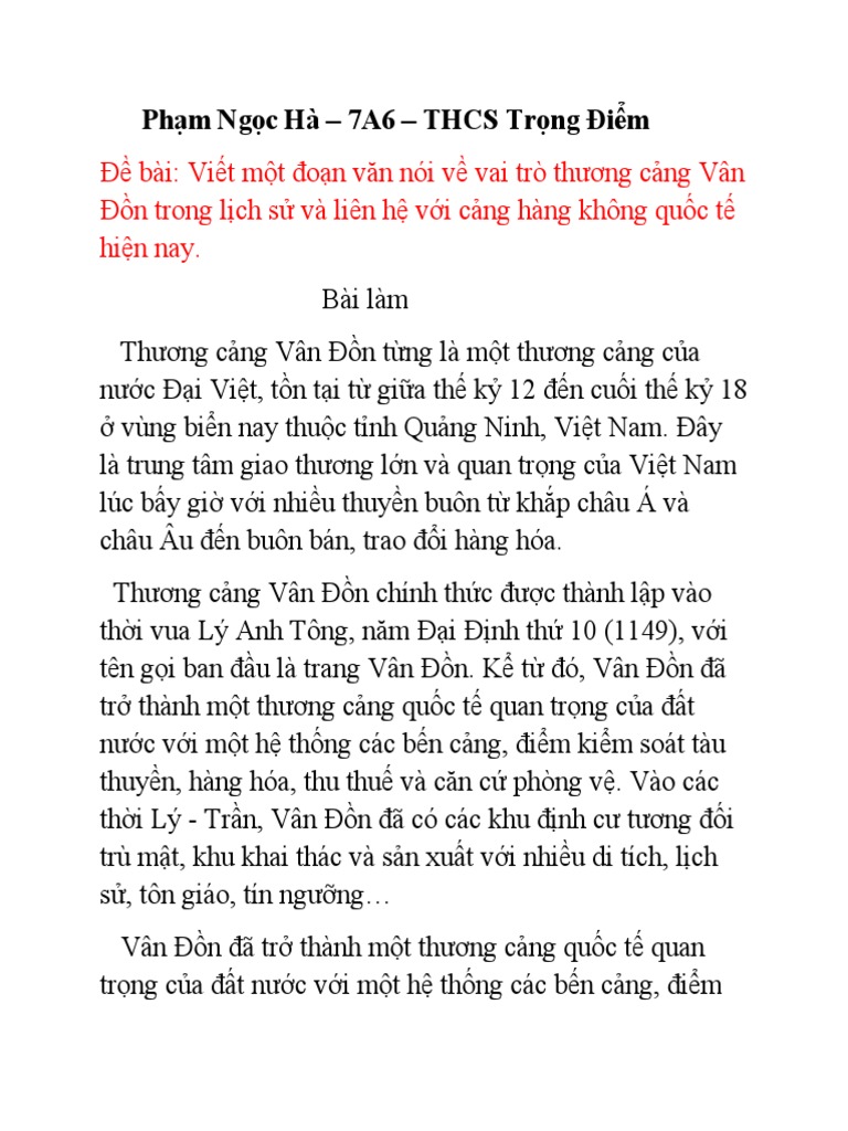 Phạm Ngọc Hà - 7A6 - GDĐP cuối kì 1 | PDF