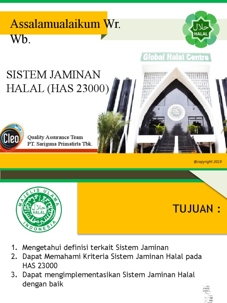 Sistem Jaminan Halal HAS 23000 | PDF