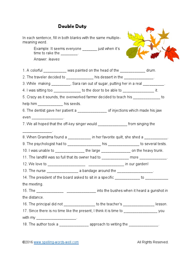 Sixth Grade Vocabulary Doubleduty | PDF