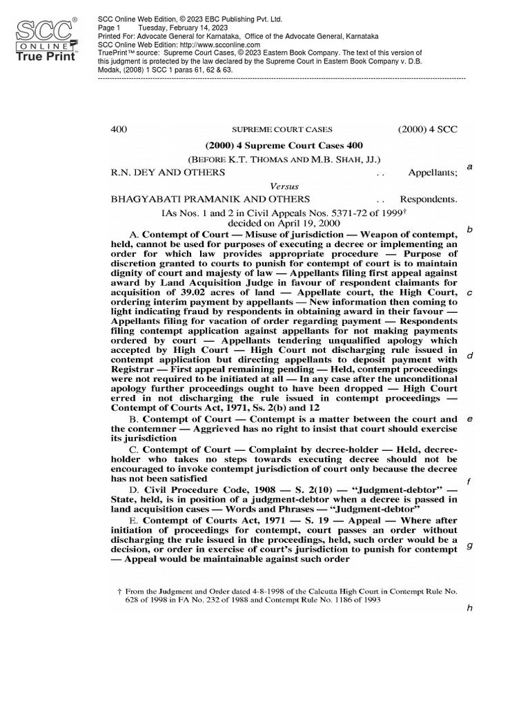 TP 2000 4 SCC 400 405 Advgen2009 Gmailcom 20230214 113947 1 6 | PDF ...