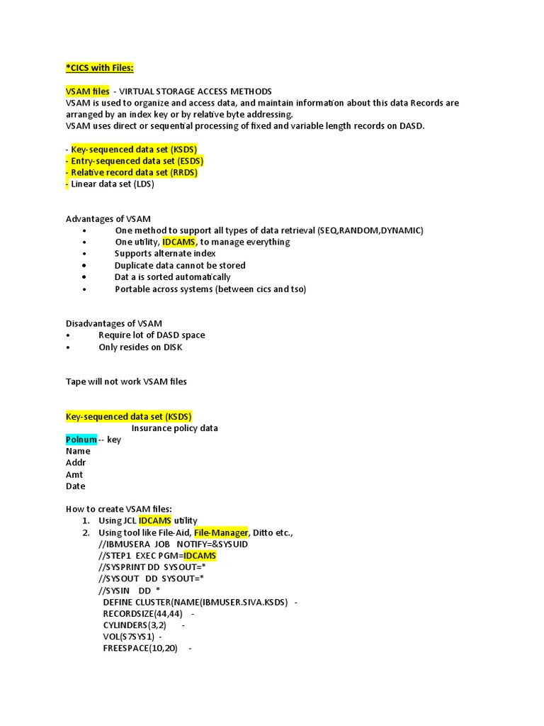VSAM File Management in CICS | PDF | Utility Software | Data Management
