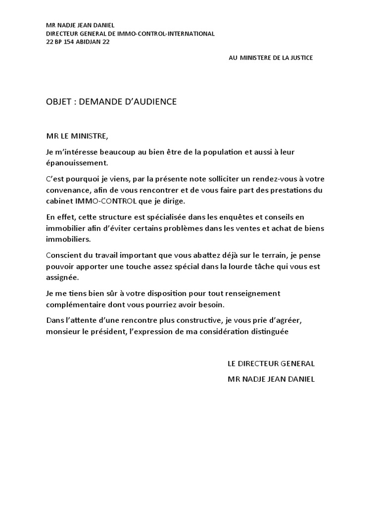 Demande D'audience | PDF