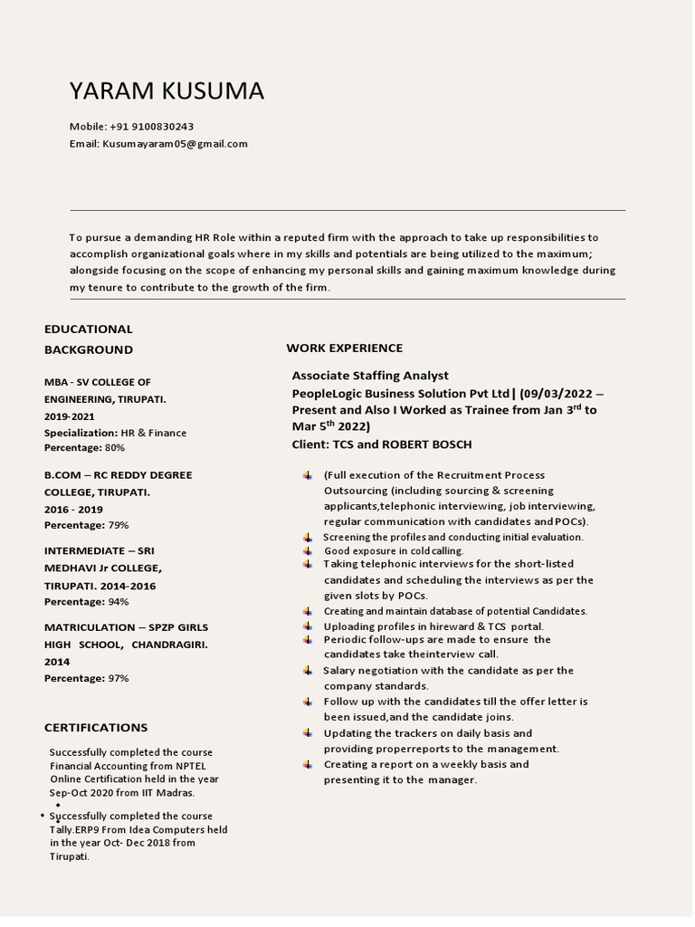 Naukri YaramKusuma (1y 0m) | PDF | Scripting Language | Java (Programming Language)