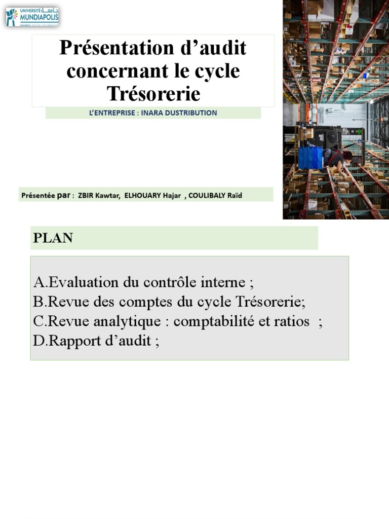 Présentation D'audit Concernant Le Cycle Trésorerie | PDF | Banques | Ratio financier
