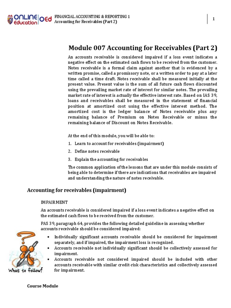 Receivables Accounting Module | PDF | Discounting | Historical Cost