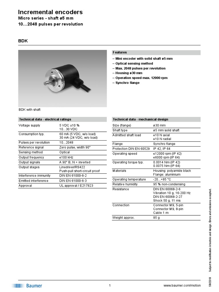 Baumer BDK Ds en | PDF | Electronic Engineering | Electromagnetism