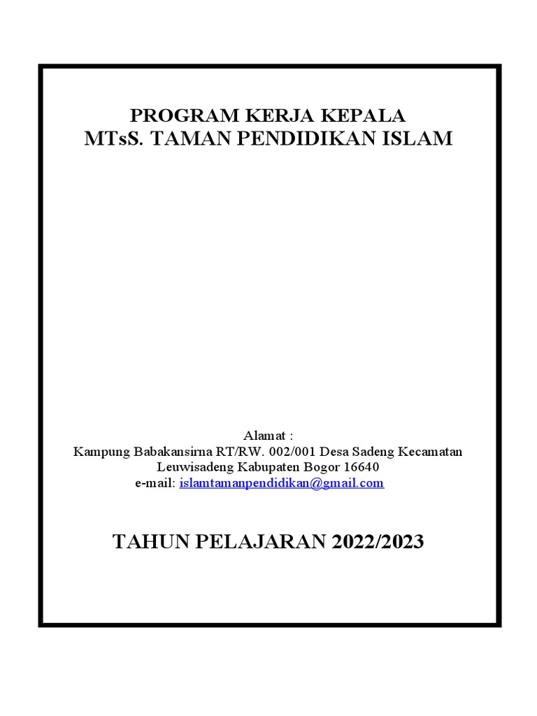 Program Kerja Kamad BERES | PDF