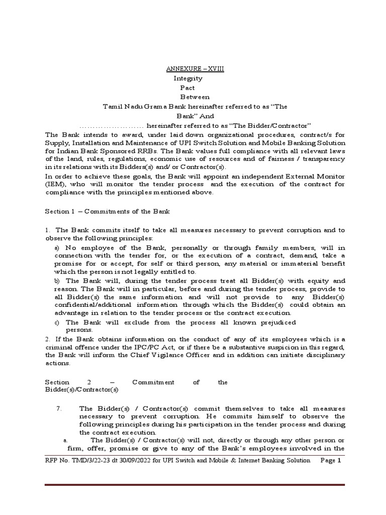 Integrity Pact & SLA | PDF | Arbitration | Liquidated Damages