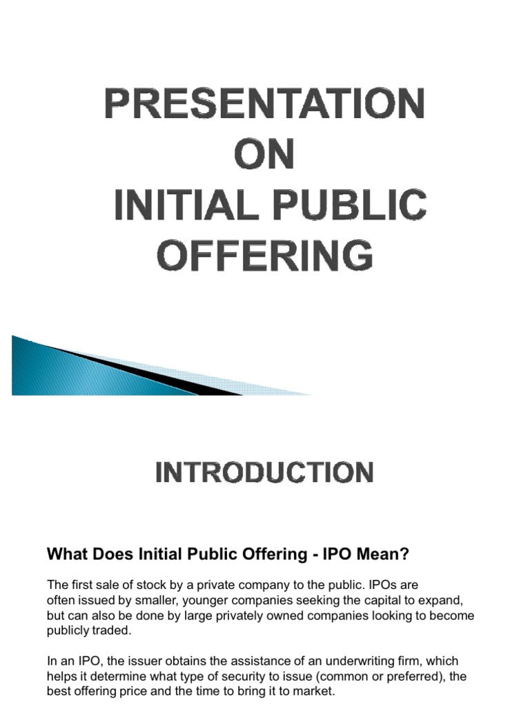 IPO | PDF | Initial Public Offering | Stocks