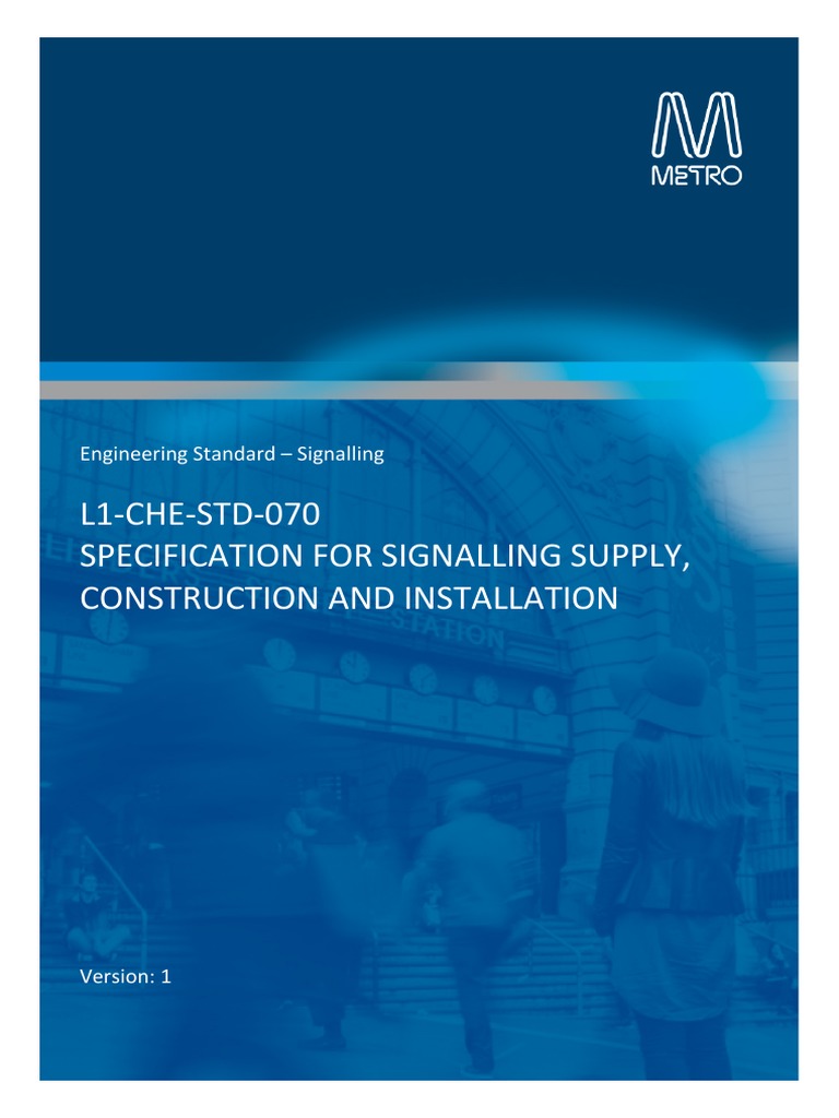 Specification For Signalling Supply Construction and Installation | PDF ...
