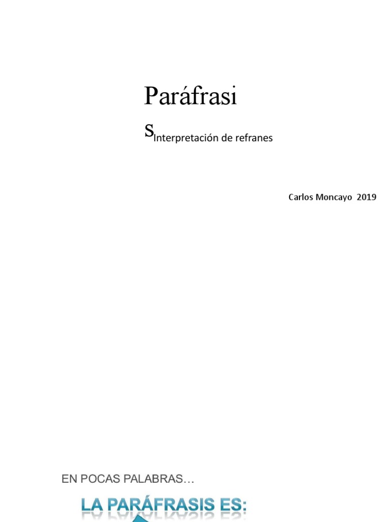 Interpretación de Refranes y Paráfrasis | PDF | Felicidad | Moralidad