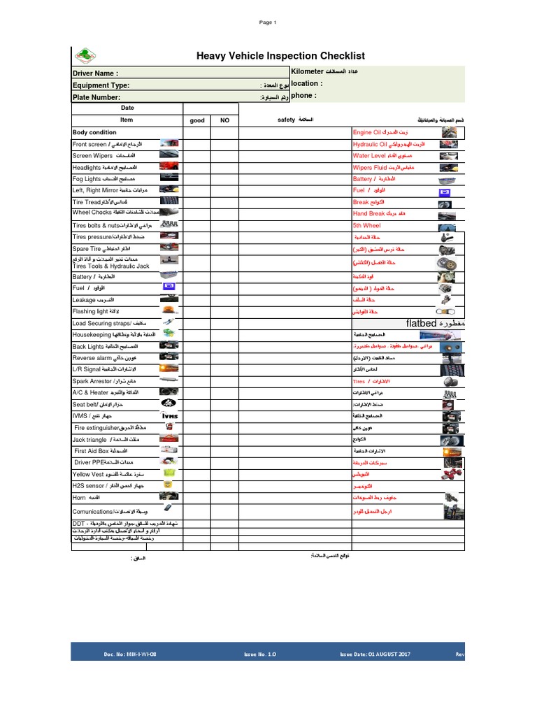 Heavy Inspection Checklist | PDF