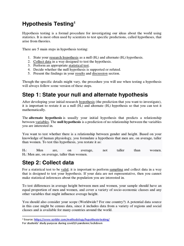MBA Hypothesis Testing | PDF
