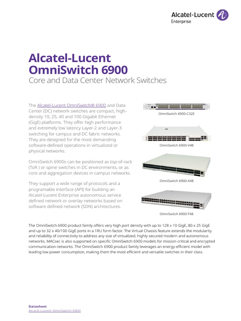 Omniswitch 6900 Stackable Lan Switches Datasheet en | PDF | Computer ...
