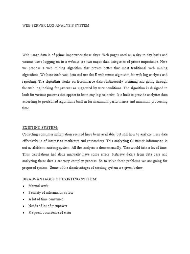 Web Server Log Analysis Sysytem | Download Free PDF | Internet & Web ... Web Server Log Analysis Sysytem | Download Free PDF | Internet & Web ...