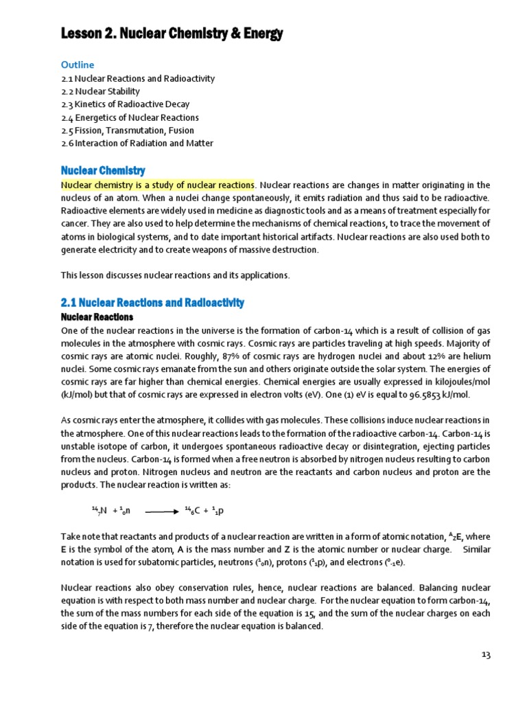 Nuclear Reactions and Radioactive Decay | PDF | Nuclear Physics ...