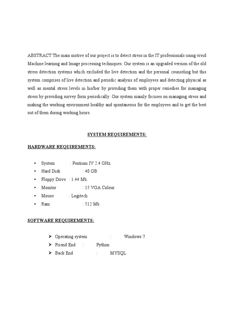 Stress Detection Using Machine Learning | PDF | Games & Activities ...