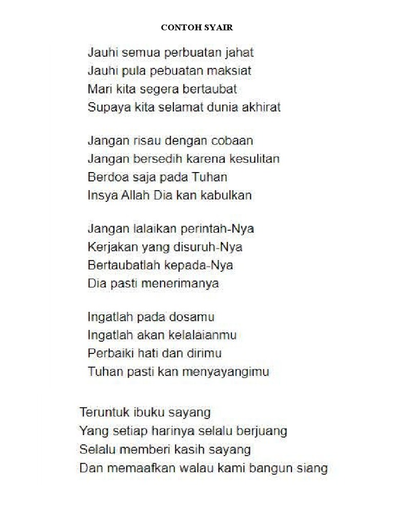 Contoh Syair | PDF