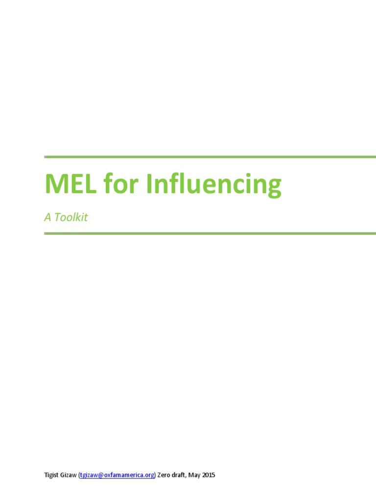 MEL For Influencing Toolkit | PDF | Policy | Data