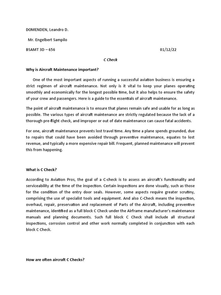 C-Check Domenden Leandro Section3D | PDF | Aviation | Aerospace