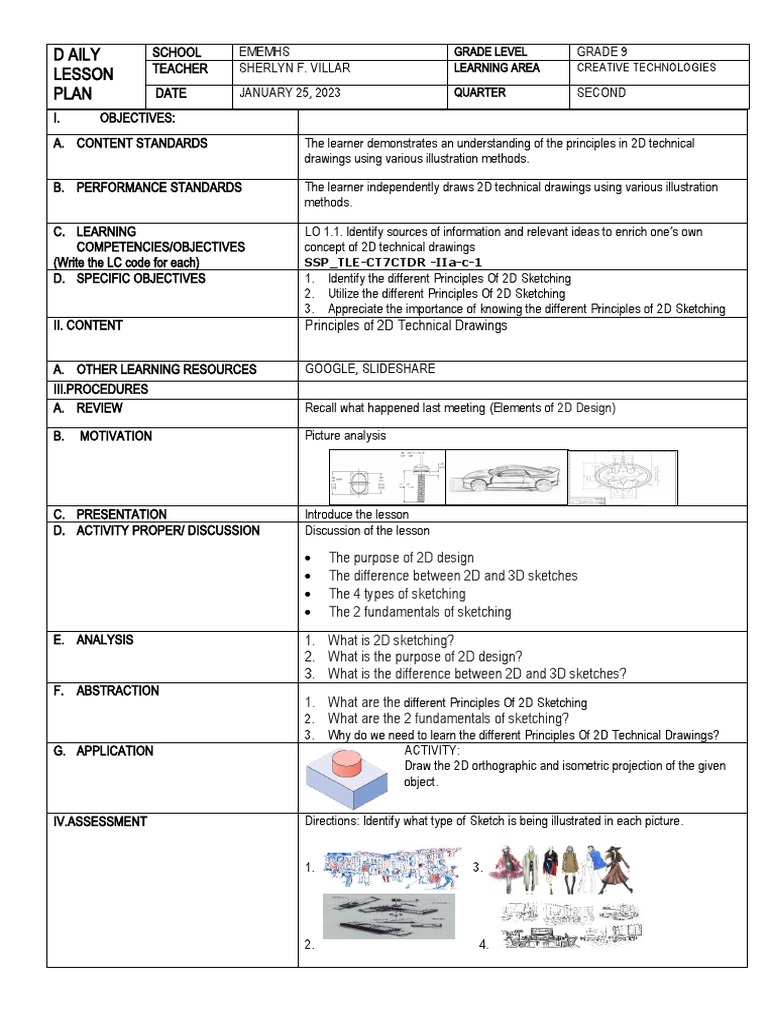 2D Sketching | PDF | Technical Drawing | Learning