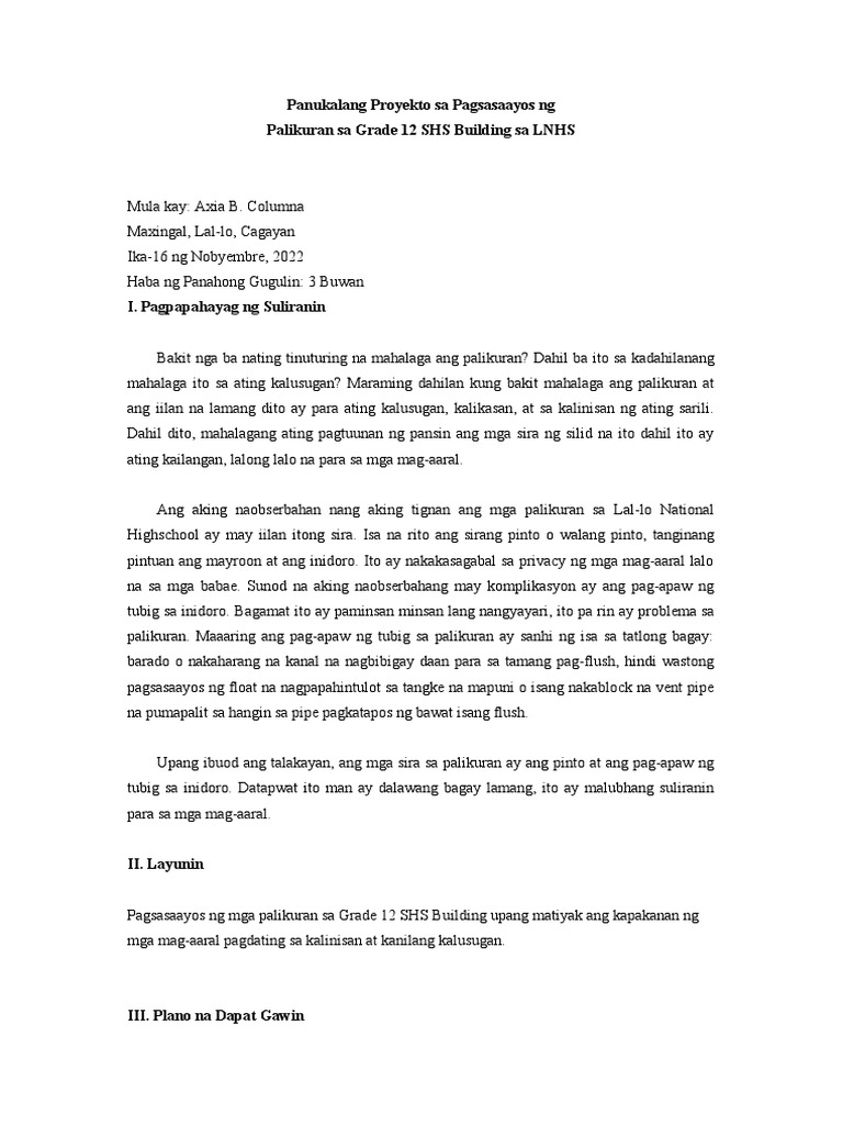 Panukalang Proyekto | PDF