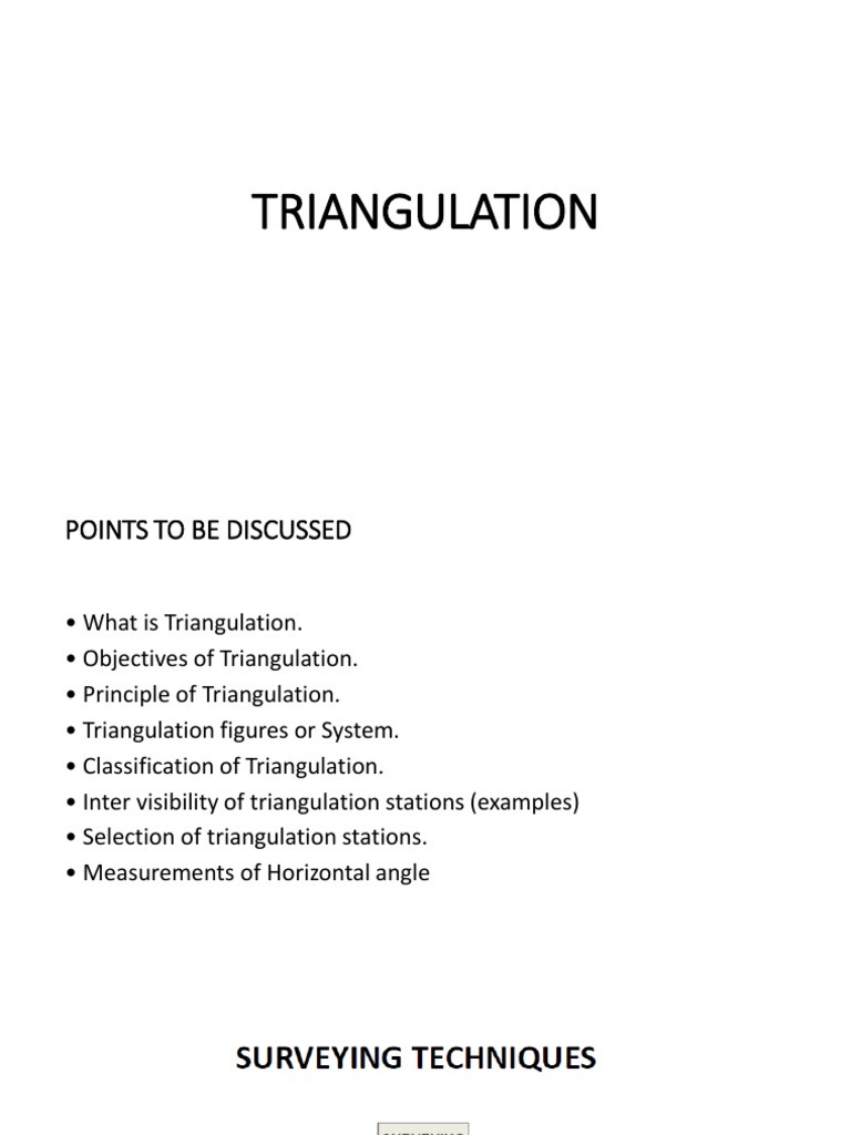 Triangulation | PDF | Triangle | Surveying