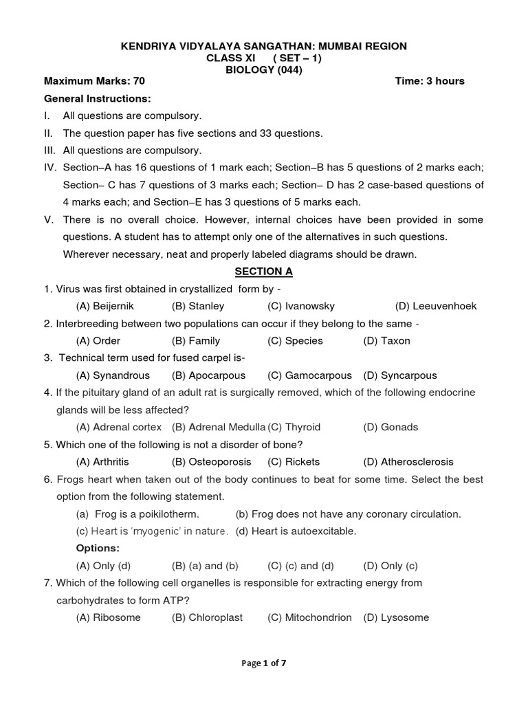 Class XI Biology Model Question Paper | PDF | Excretion | Ploidy