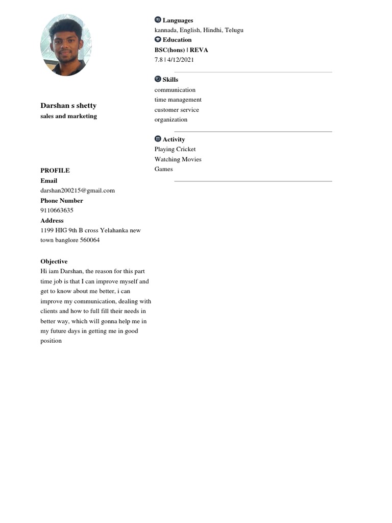 Darshan Shetty CV | PDF