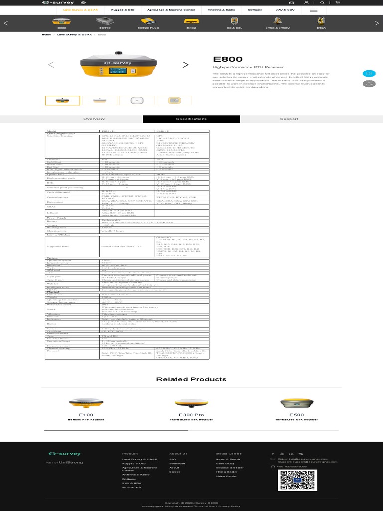 E800 - High-Performance RTK Receiver - Esurvey GNSS | PDF | Surveying ...