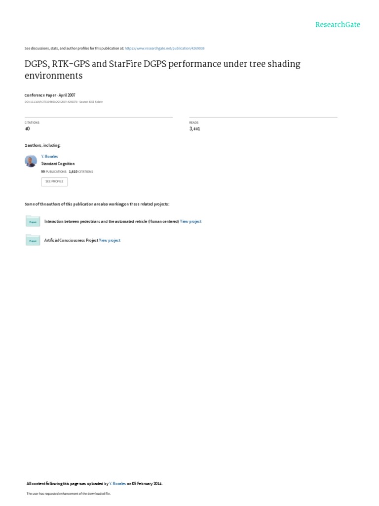 DGPS, RTK-GPS and StarFire Performance Under Tree Canopies | PDF ...